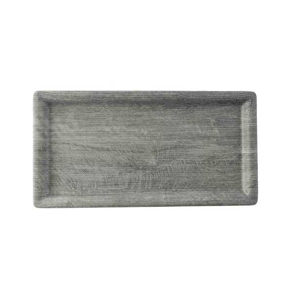 Tablecraft 12453 Smokehouse Melamine Collection Rectangular Serving Tray, Gray, Decaled Melamine