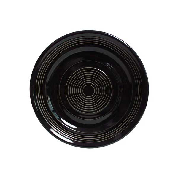 Tuxton CBA-120 Concentrix 12" Round Plate, Ceramic, Black - 6/Case ...