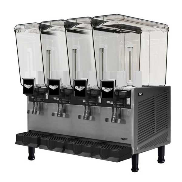 Vollrath VBBE4-37-S Pre-Mix Refrigerated Beverage Dispenser, (4) 5.28 ...