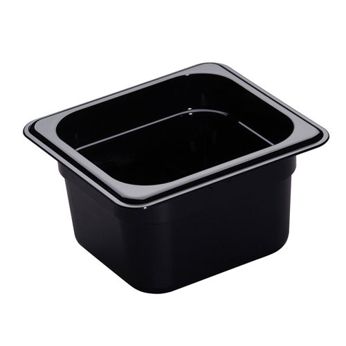 Cambro 64HP110 H-Pan 4" Deep 1/6 Size Black High Heat Hot Food Pan ...