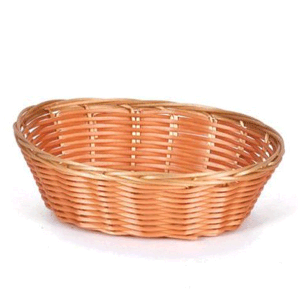 Willow Group 4128.8 8" x 6-1/4" x 2-3/4" Oval Poly-Lined Wicker Basket