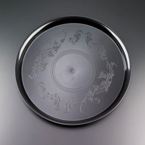 EMI Yoshi EMI-260B Deli Mate 16" Round Tray, Black - 25/Case