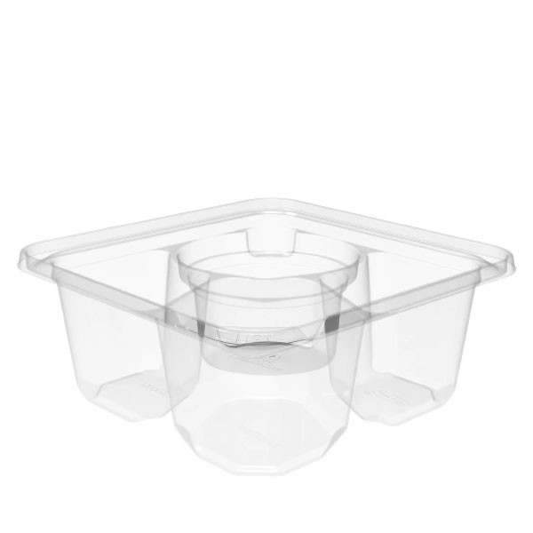 Dart SBTG3W TamperGuard 6.3" Square 24 oz. 3-Compartment Snack Box w ...