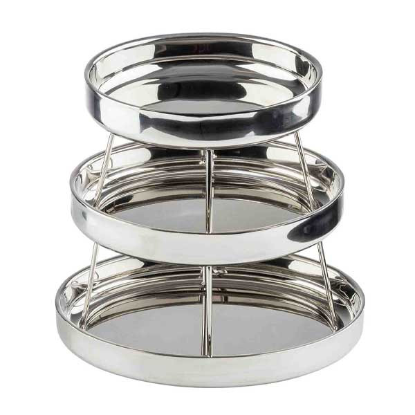 Tablecraft 12915 Seafood Tower 3-Tier, Double Wall, Oval, SS