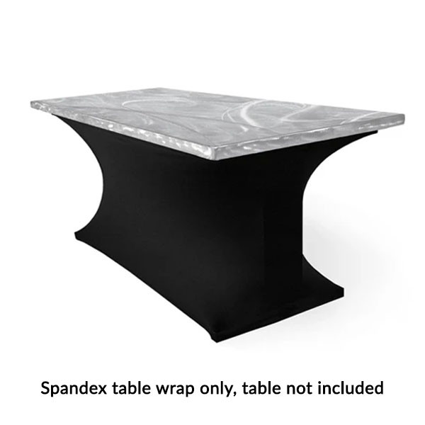 Spandex Table Wrap for 6 ft. Banquet Tables, Covers Legs Only, Black