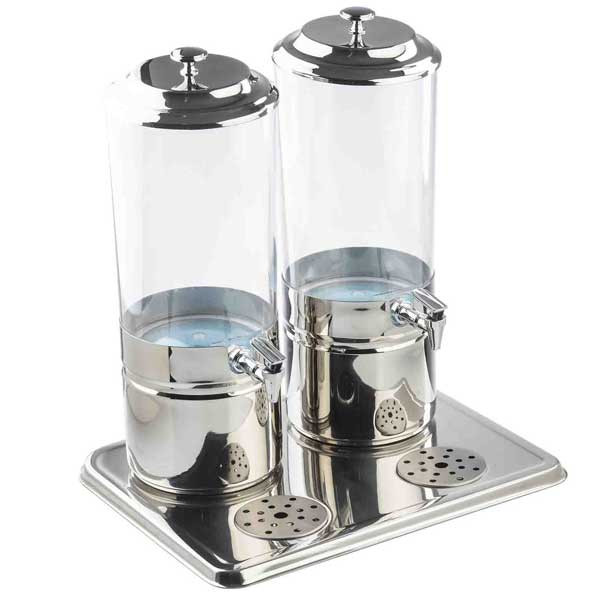 Tablecraft 12157 2 gal. Beverage Dispenser, Two Containers, Round ...