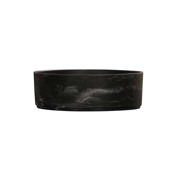 Cal-Mil 23738-10-124 Resin 10" Round Bowl, Black Marble - Ford Hotel Supply