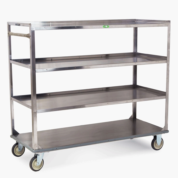 Lakeside 461 Mobile Utility Cart w/ Recessed Handle, 4-Shelf, 3 Edges ...