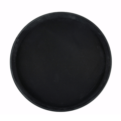 Winco TRH-16K Easy-Hold 16" Non-Slip Tray, Round, Black