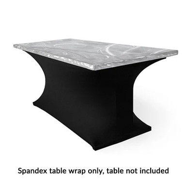 Spandex Table Wrap for 6 ft. Banquet Tables, Covers Legs Only, Black