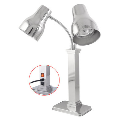 Spring USA 2792-6E Double Heat Lamp with 120 volt receptacle, Stainless ...