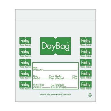 Date Label PBL-5 8-1/2" x 8-1/2" Friday Green Portion Bag - 2000/Case ...