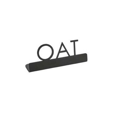 American Metalcraft SB03 Laser Cut "Oat" Sign, 3"L, Black
