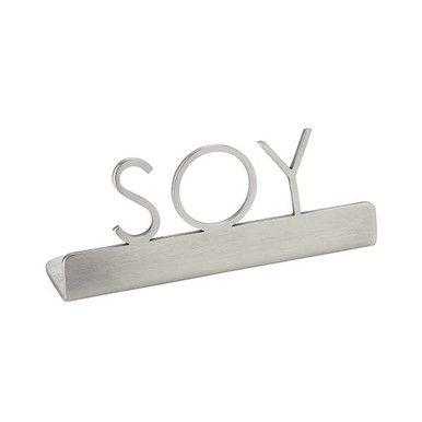 American Metalcraft SSS3 Laser Cut "Soy" Sign, 3" L, Stainless Steel