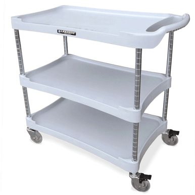 Lakeside 2509 3-Shelf Plastic Utility Cart, 300 lb. Capacity, White ...