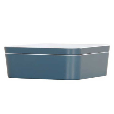 Cal-Mil 24130-8-111 8-1/4" x 3" Bento Box, Square, Melamine, Stone Blue ...