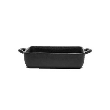Vertex OB-BK20 Obsidian 20 oz. Square Baker w/Handles, Black - 24/Case
