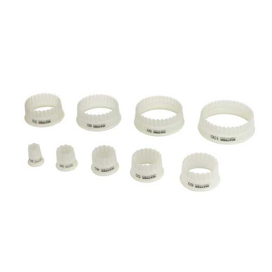 Matfer 150101 Exoglass Pastry Cutter Set, Non-Stick, Fluted - 9/Set