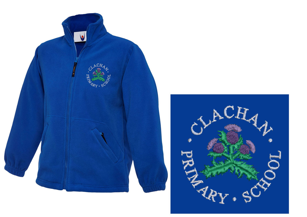 Clachan Primary School Royal Blue Fleece Jacket | Embroidered School ...