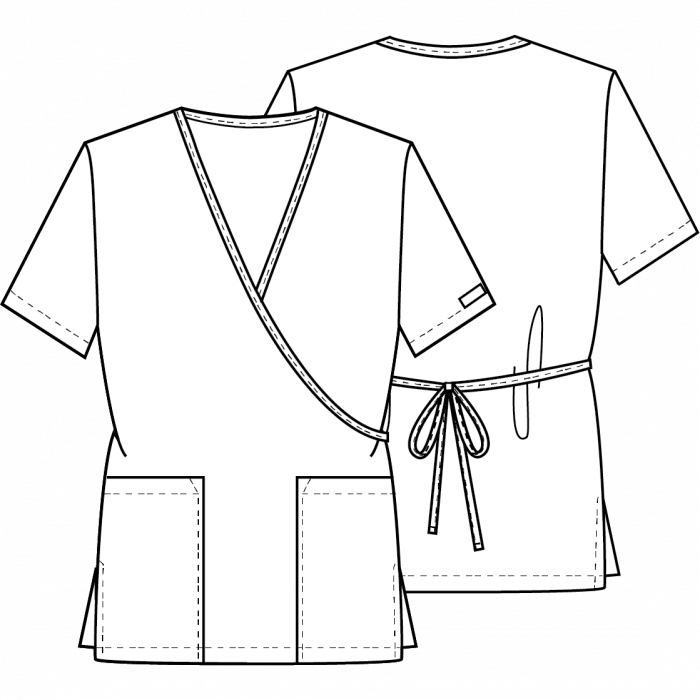 Cherokee 4801 Ladies Mock Wrap Scrub Top | Embroidered Healthcare ...