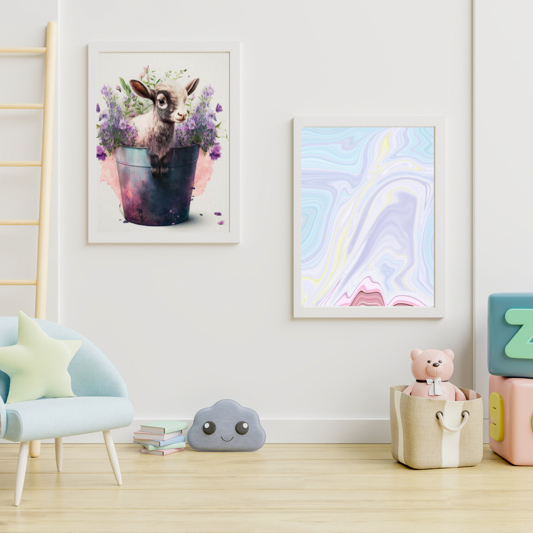 Sweet Goat in Pot 3 Wall Art