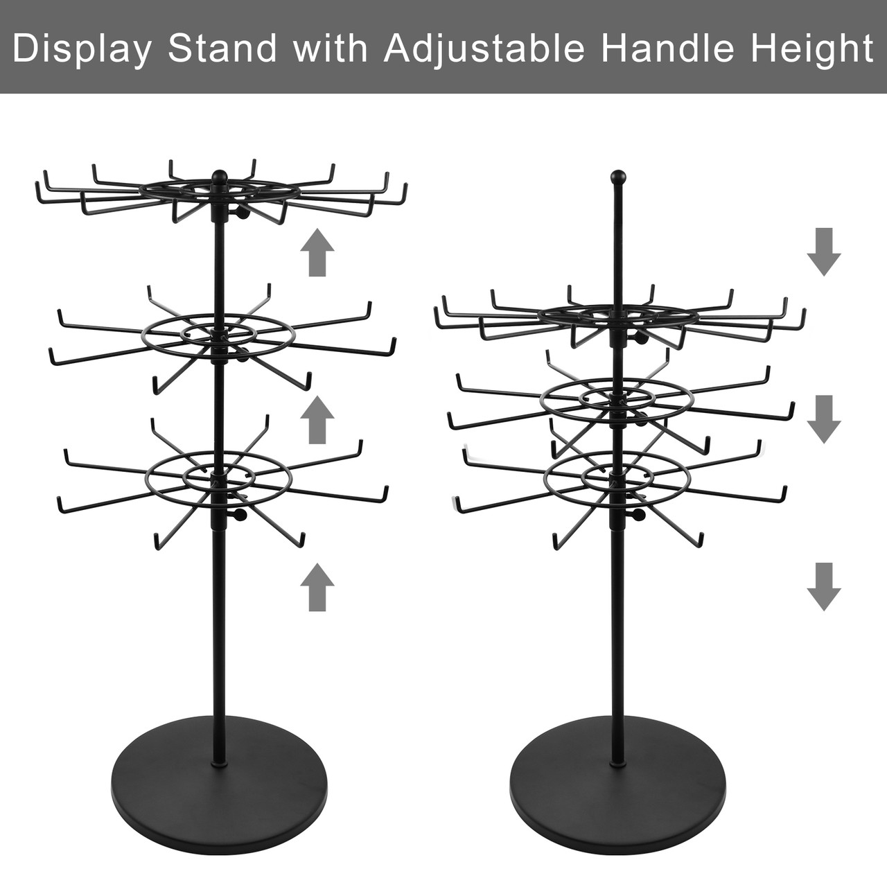 Polmart Countertop Heavy Duty Adjustable Three Tier Spinner Display ...