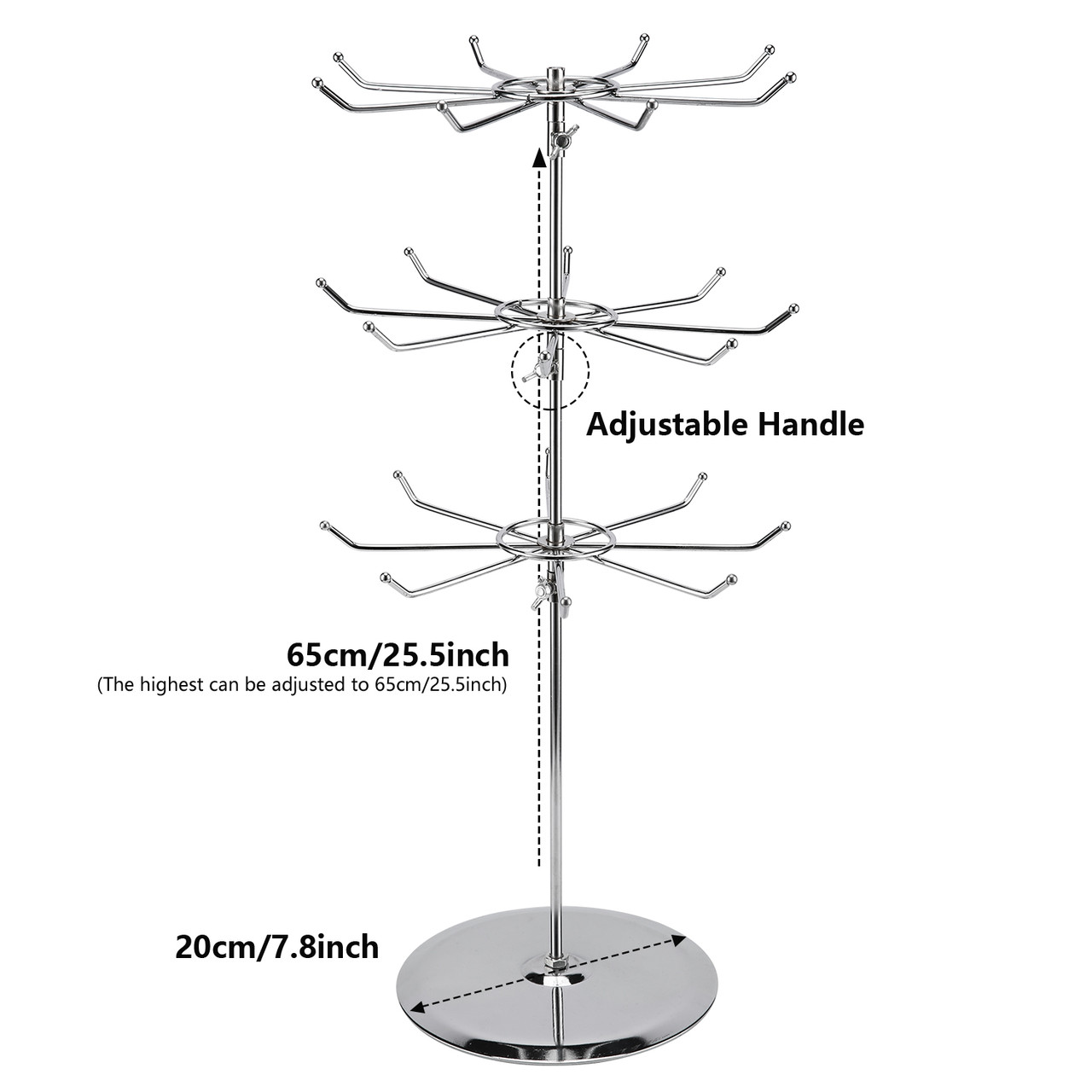 Polmart Countertop Medium Duty Adjustable Three Tier Spinner Display ...