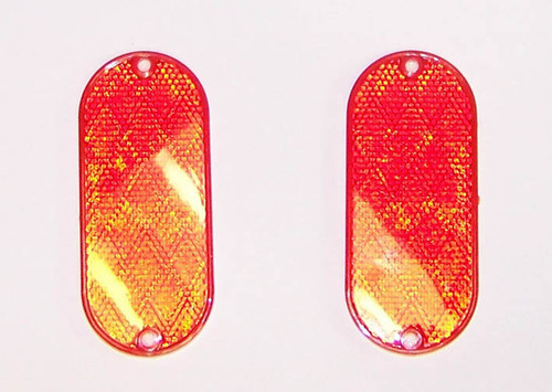 Oblong - Self Adhesive Reflector Red - sales@pwcengine.com