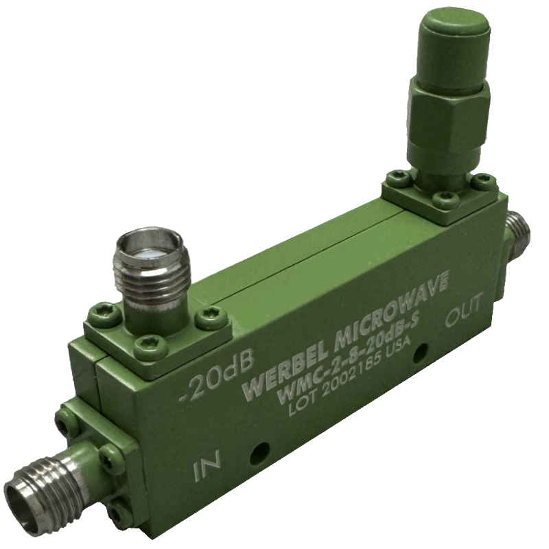WERBEL MICROWAVE WMC-2-8-20dB-S Directional Coupler, 2-8GHz, 20dB, SMA ...