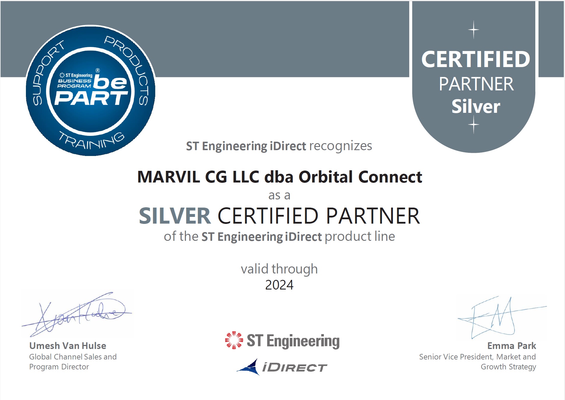 Orbital Connect has achieved Silver Partner status withST Engineering ...