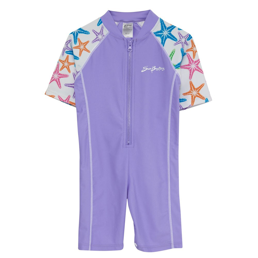 Girls Sun Busters S/S UV 1-Piece Swimsuit Purple Seastarberry | Girls ...