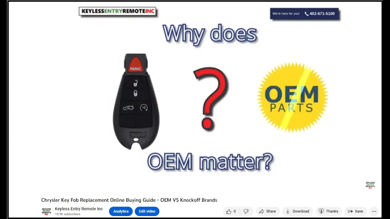 OEM Chrysler Key Fob Replacement Buying Guide - OEM or Knockoff Brands ...