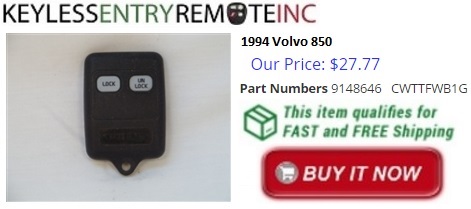 1994 Volvo 850 Key Fob Remote Programming Instructions - Keyless Entry ...