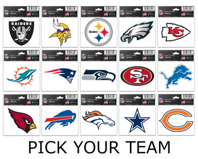 NFL Multi-Use Decal 3"x4" Officially Licensed