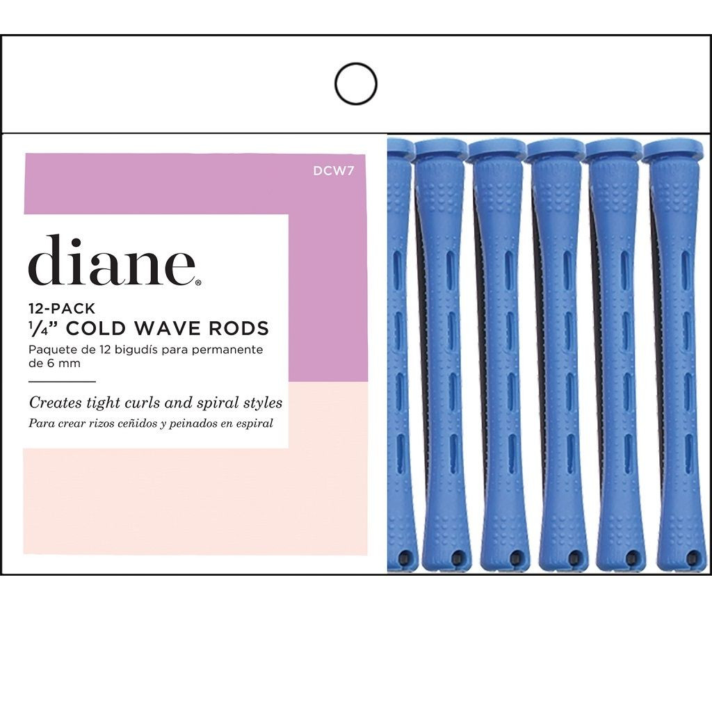 Diane Cold Wave Perm Rods 1/4" Blue - Barber Salon Supply