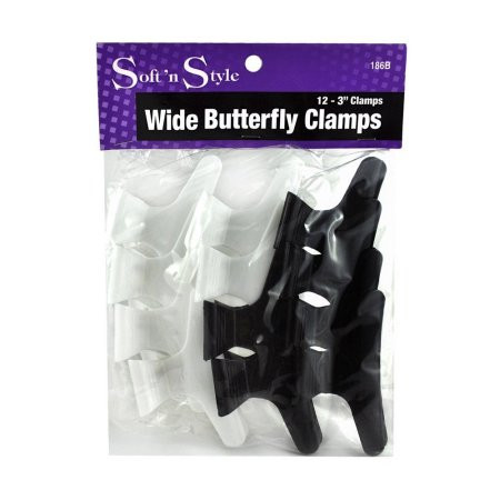 Soft 'n Style Wide Butterfly Clamps - Barber Salon Supply