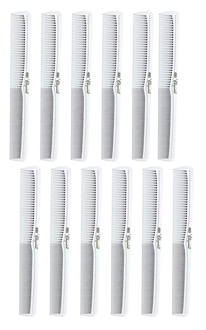 Krest 400 Cleopatra Combs White - Barber Salon Supply