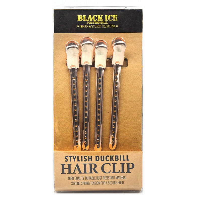 Black Ice Professional Rose Gold Stylish Duck Bill Hair Clips 4pk ...