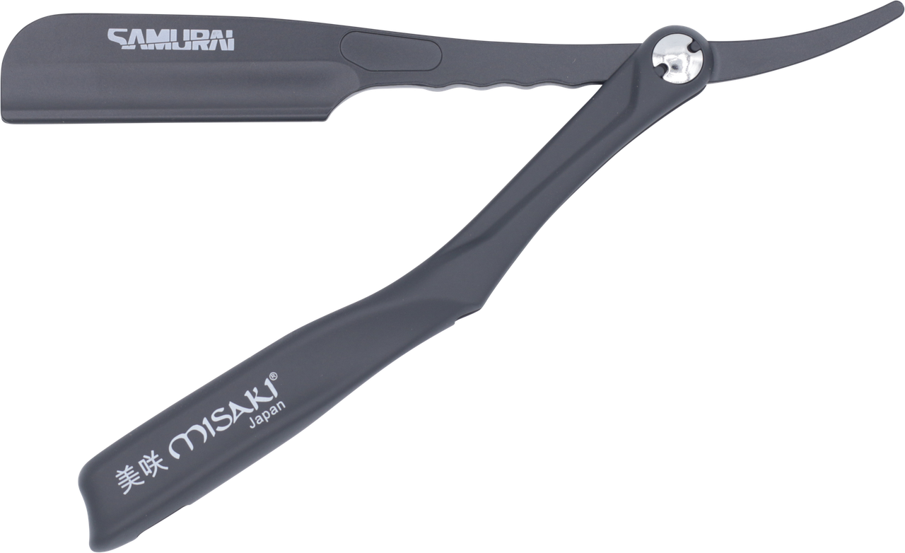 Misaki Samurai Pinch Type Folding Shavette Razor Black - Barber Salon ...