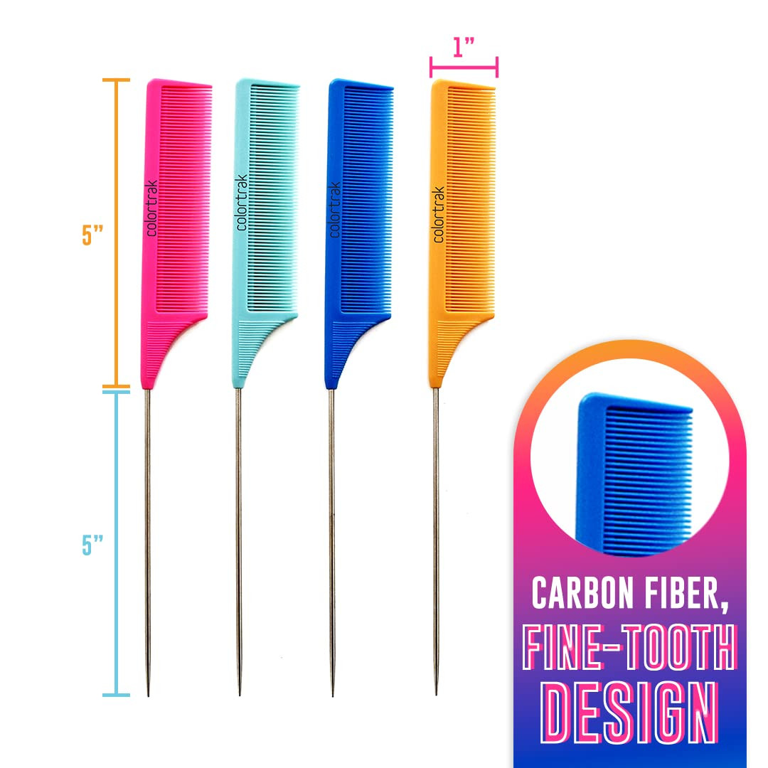 Colortrak Carbon Fiber Combs 4pk - Barber Salon Supply
