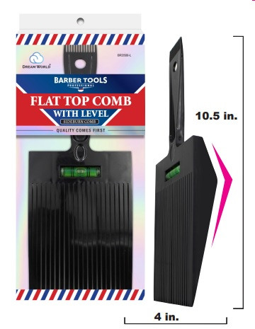 Flat Top Comb with Level Flattopper with Sideburn Comb - Barber Salon ...