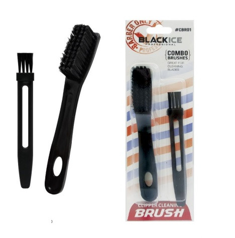 Black Ice Professional Clipper Cleaning Brush Combo - Barber Salon Supply