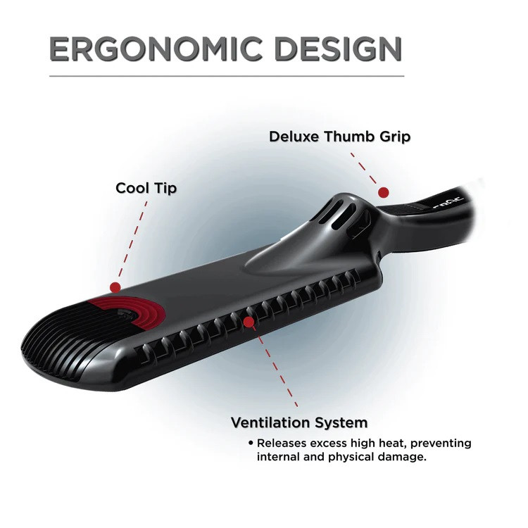 Croc Premium Infrared Black Titanium Flat Iron 1.5" - Barber Salon Supply