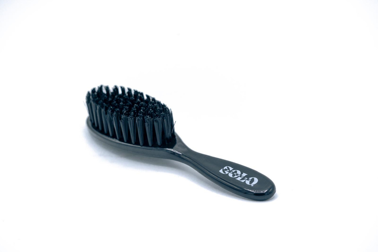 Solo Barbers Black Round Fade Brush - Barber Salon Supply