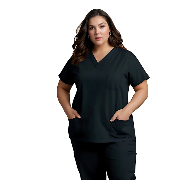 Scalpmaster Unisex Scrub Set - Black - Barber Salon Supply