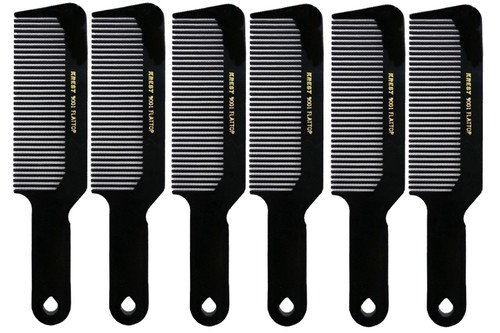 Krest 9001 Flat Top Comb Black 6PK - Barber Salon Supply