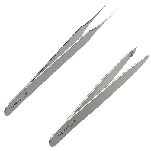 Precision Stainless Steel Slant Tip & Splinter Tip Tweezer - Barber ...