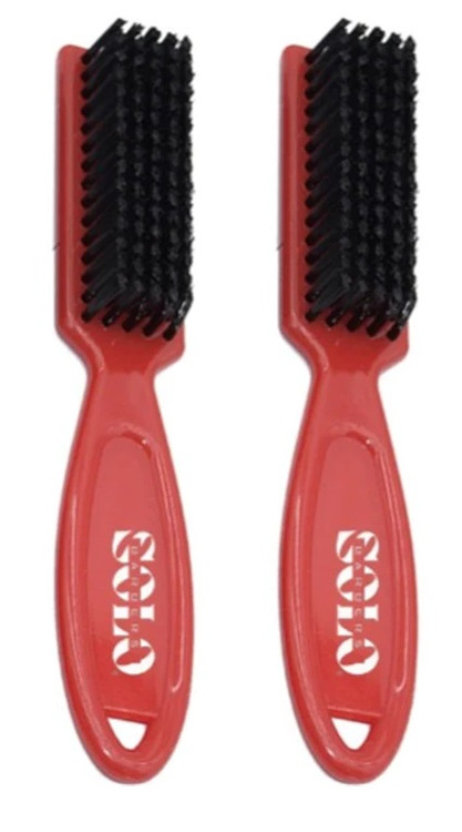 Solo Barbers Fade Cleaning Brush 2 Pack Red - Barber Salon Supply