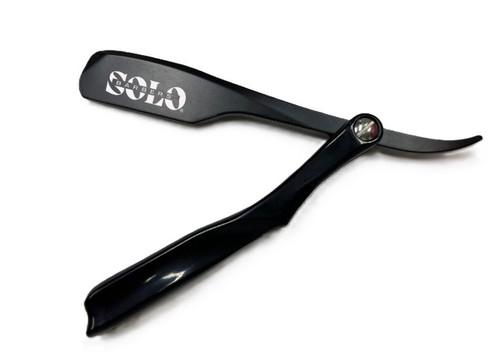 Solo Barbers Folding Razor Black - Barber Salon Supply