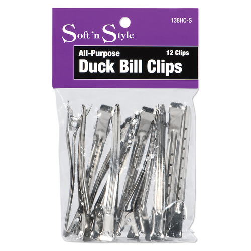 Soft 'n Style Steel Duck Bill Clips - Barber Salon Supply